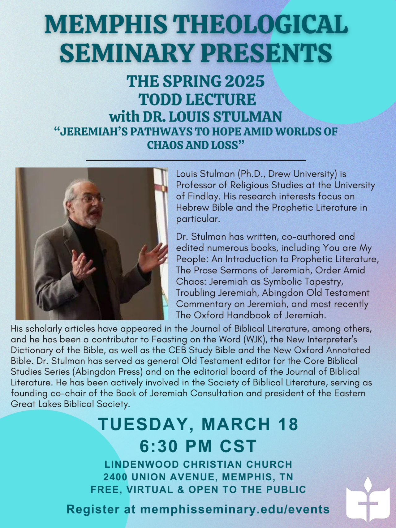 Spring 2025 Todd Lecture - Dr. Louis Sulman